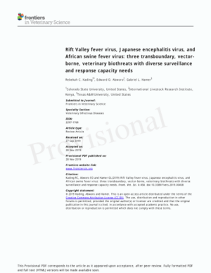 Rift Valley fever virus, Japanese encephalitis virus, and African swine ...