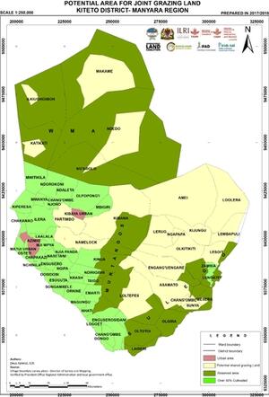 Potential clusters for joint grazing land in Kiteto District, Manyara ...