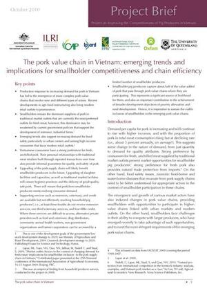 The pork value chain in Vietnam: Emerging trends and implications for ...