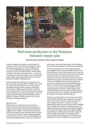 Red meat production in the Tanzanian livestock master plan