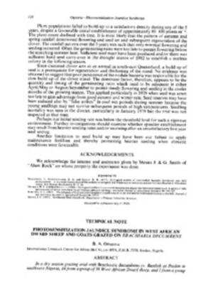 Technical note: Photosensitisation jaundice syndrome in West African ...