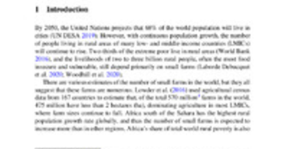 The Future of Small Farms: Innovations for Inclusive Transformation