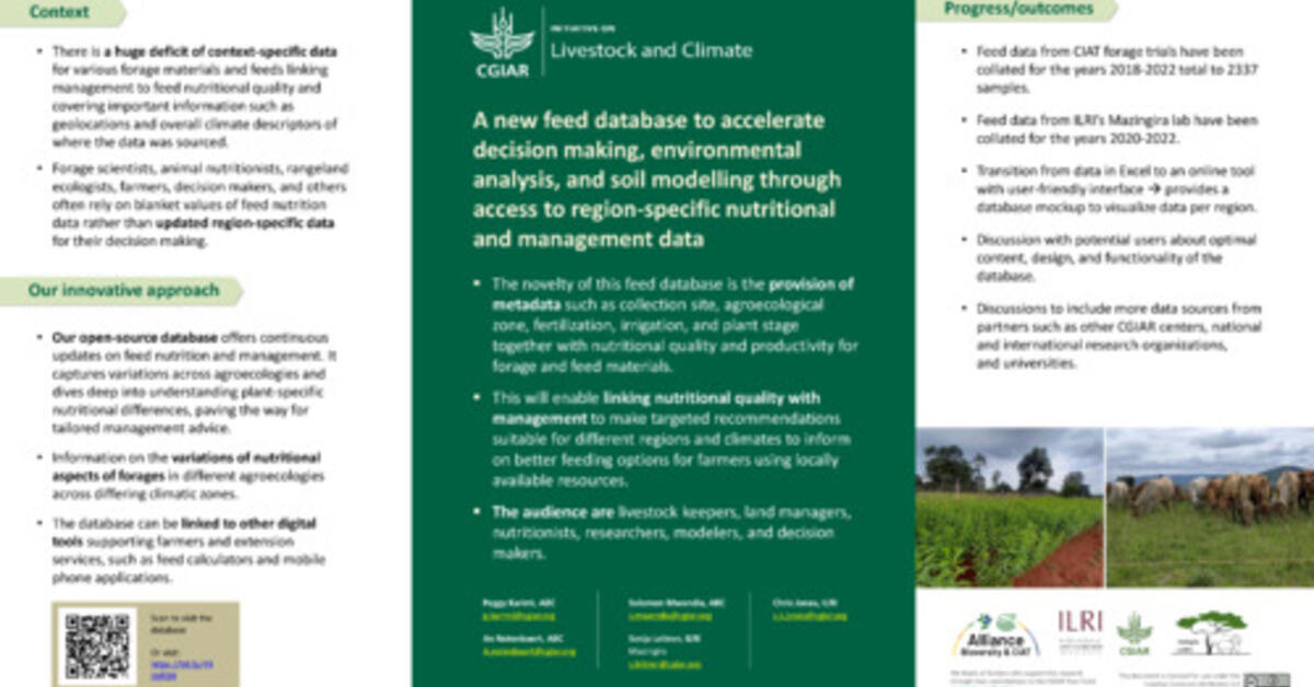 A new feed database to accelerate decision making, environmental ...
