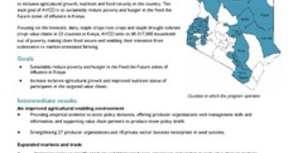 Feed the Future Kenya: Accelerated Value Chain Development Program