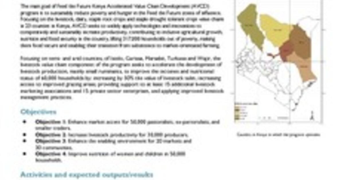 Feed the Future Kenya: Accelerated Value Chain Development Program ...