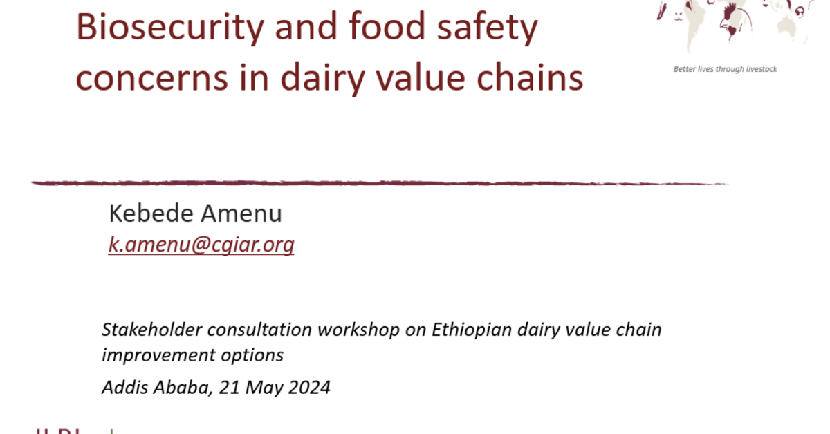 Biosecurity and food safety concerns in dairy value chains