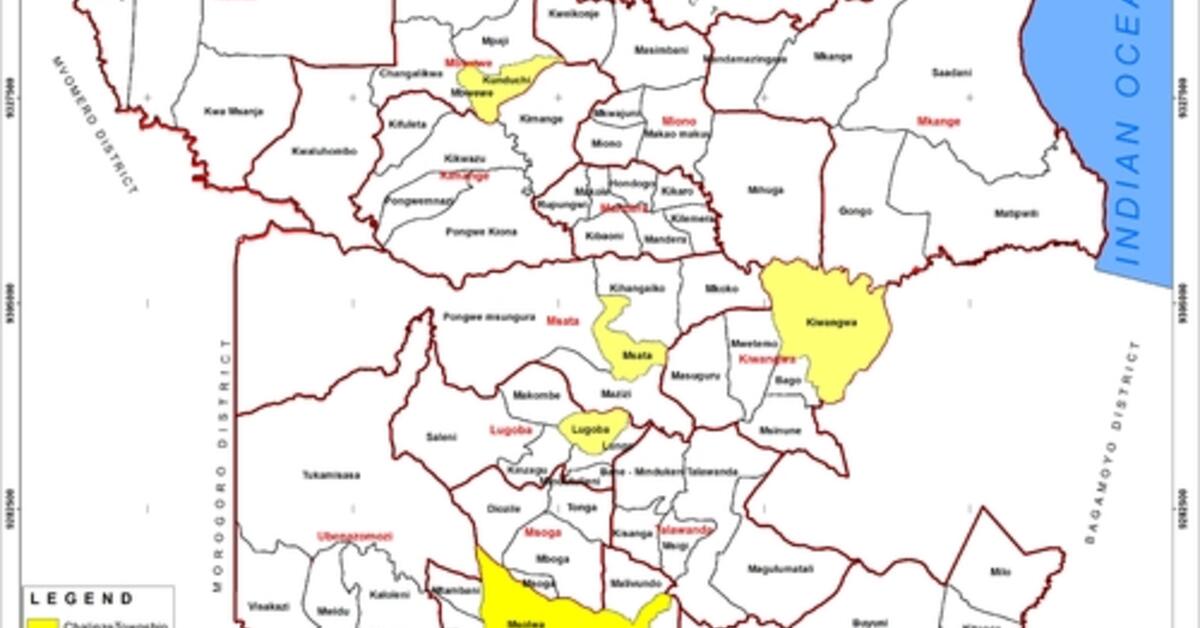 Urban and rural areas in Chalinze District, Coast Region