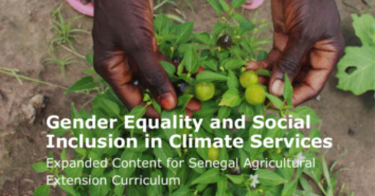 Gender Equality and Social Inclusion in Climate Services Expanded ...
