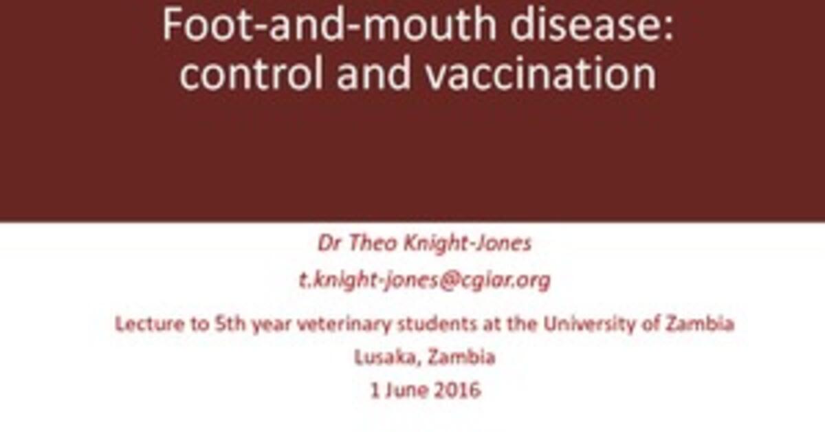 Foot-and-mouth disease: Control and vaccination