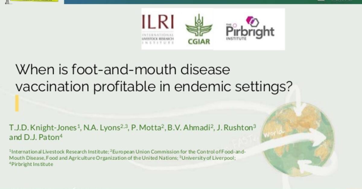 When is foot-and-mouth disease vaccination profitable in endemic settings?