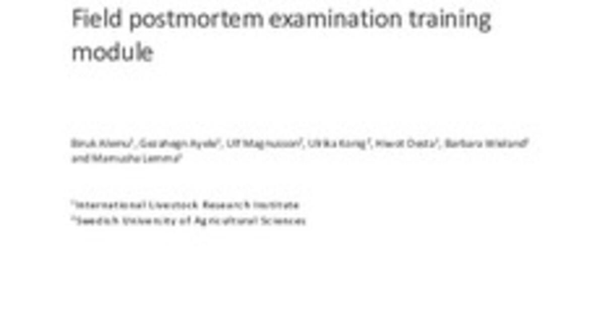 Field postmortem examination training module