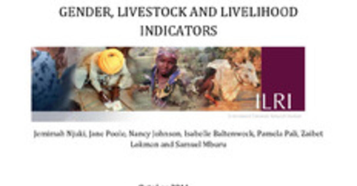 Gender, livestock and livelihood indicators