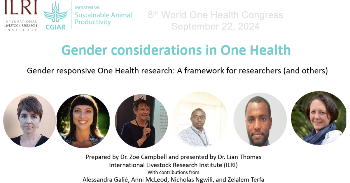 Gender considerations in One Health