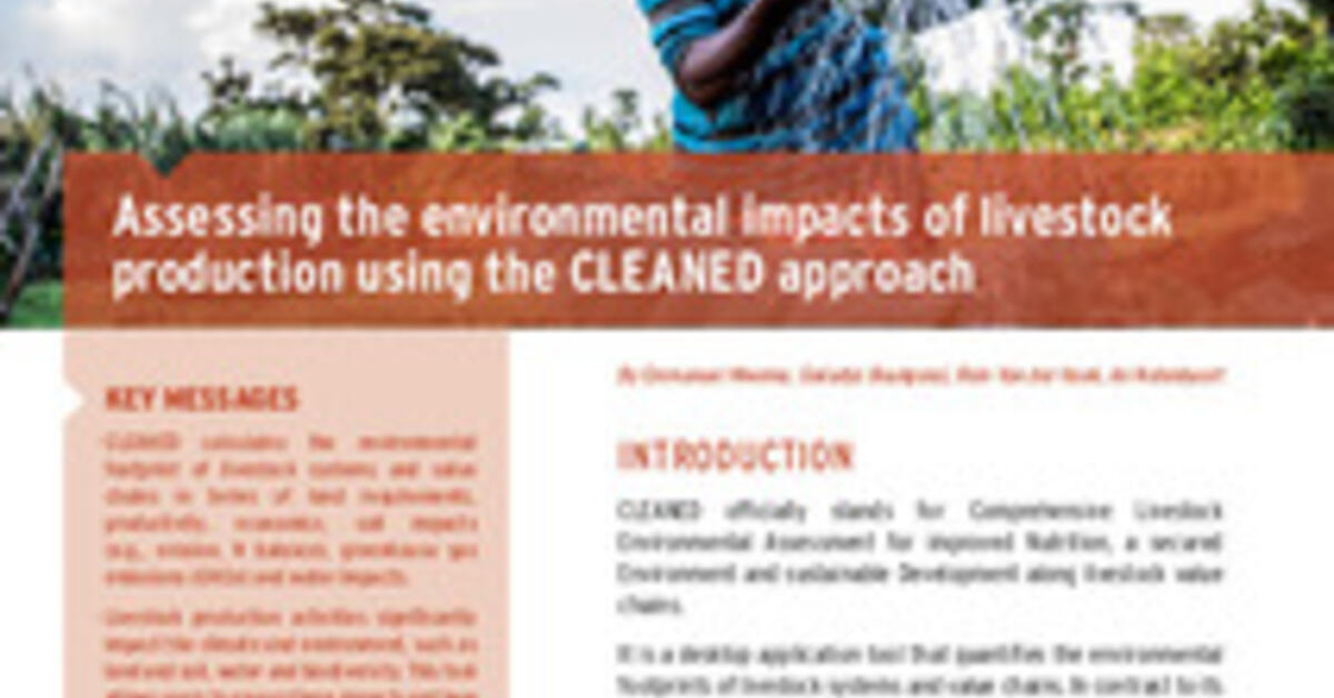 Assessing the environmental impacts of livestock production using the ...
