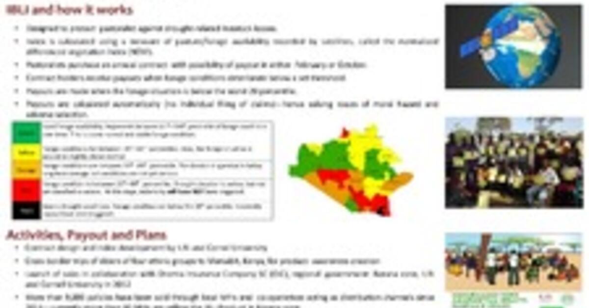 Creating resilience through Index Based Livestock Insurance (IBLI ...