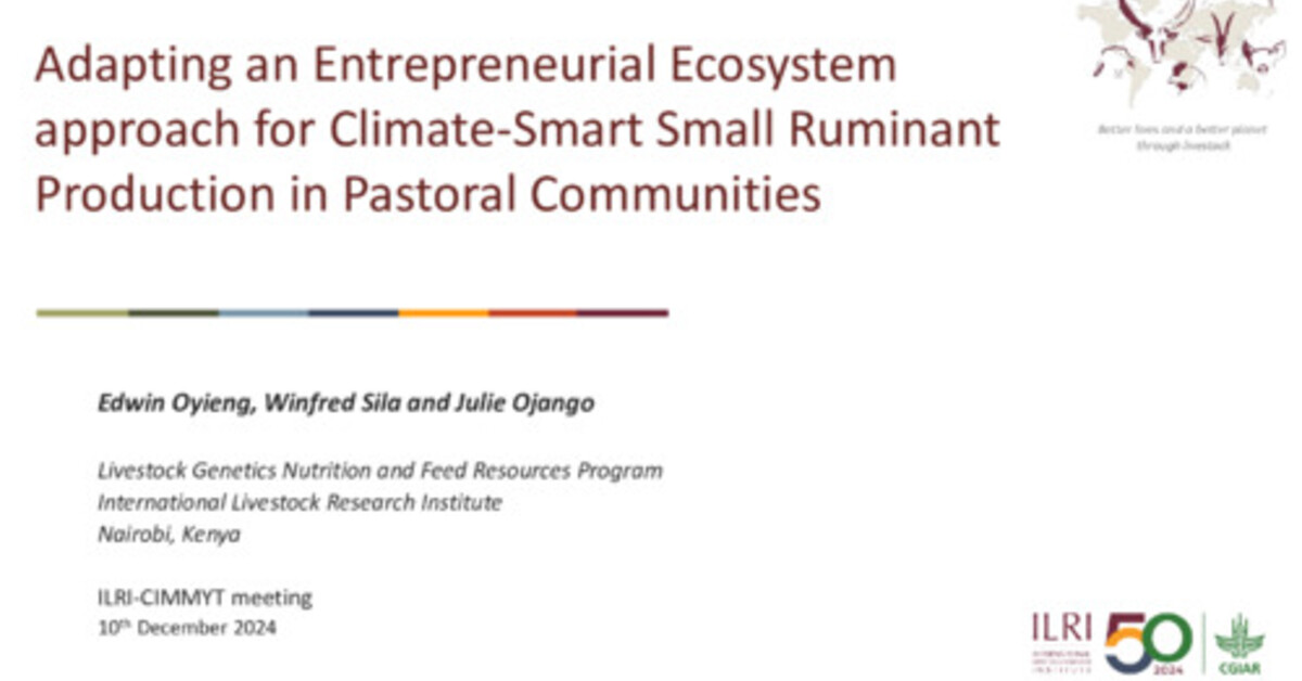 Adapting an Entrepreneurial Ecosystem approach for Climate-Smart Small ...