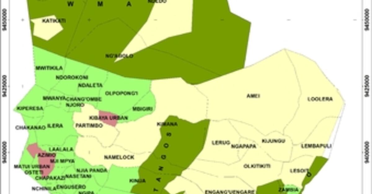 Potential clusters for joint grazing land in Kiteto District, Manyara ...
