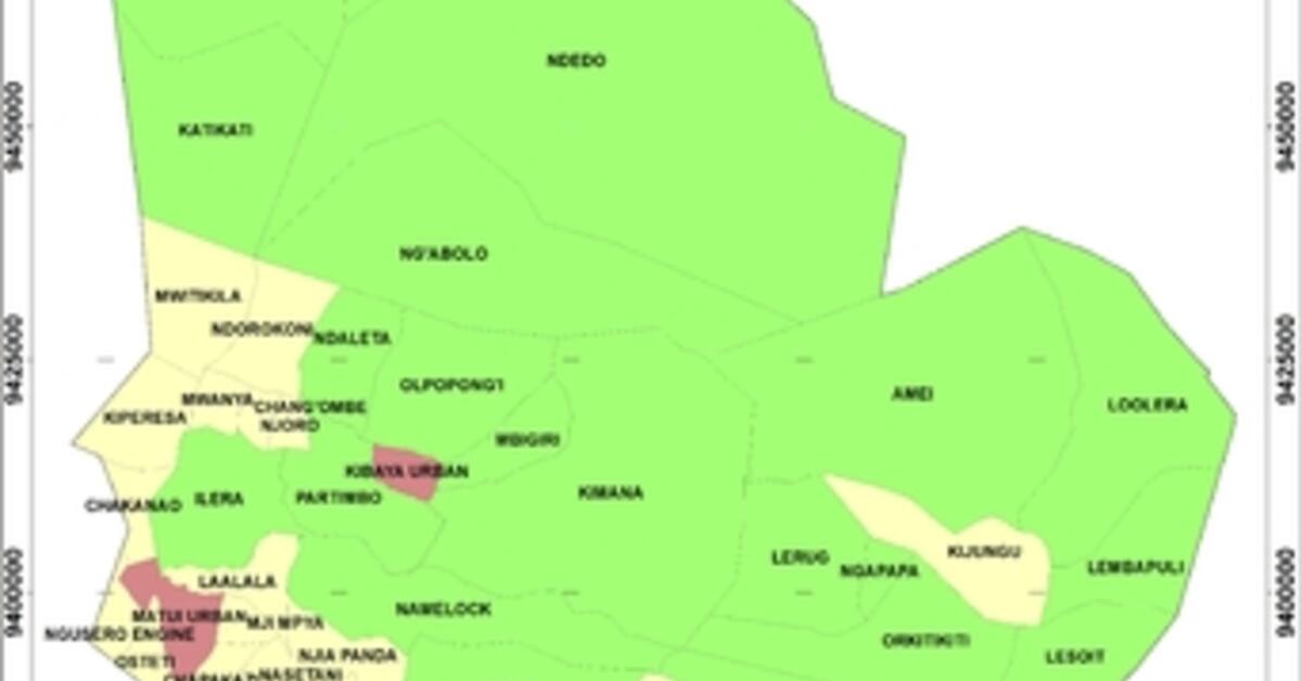 Villages with land use plans in Kiteto District, Manyara region