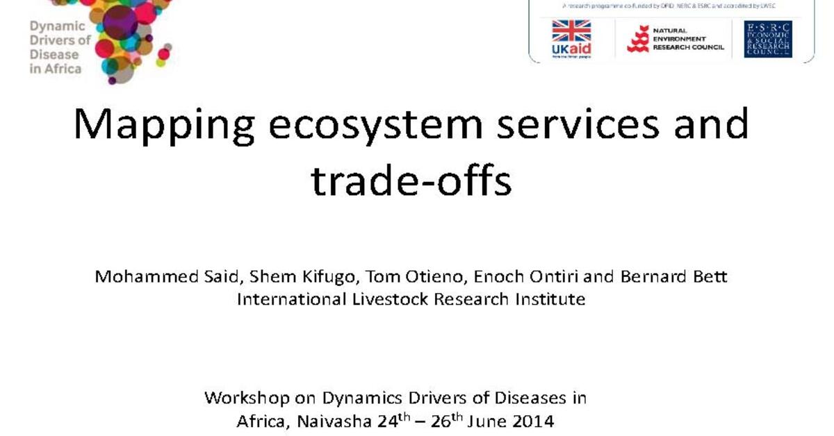 Mapping ecosystem services and trade-offs