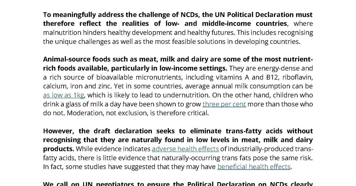 Open letter to UN Member State negotiators: UN Political Declaration on ...