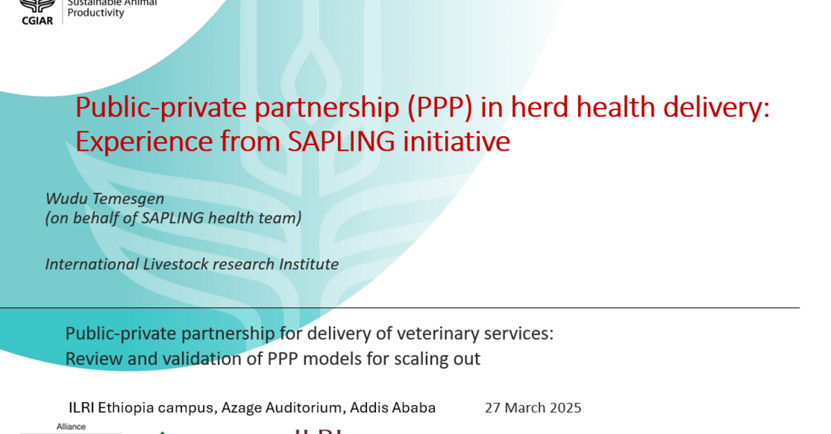 Public-private partnership (PPP) in herd health delivery: Experience ...