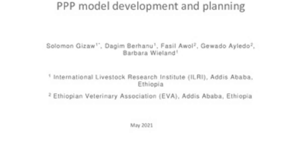 Public-Private Partnership (PPP) for delivery of animal health service ...