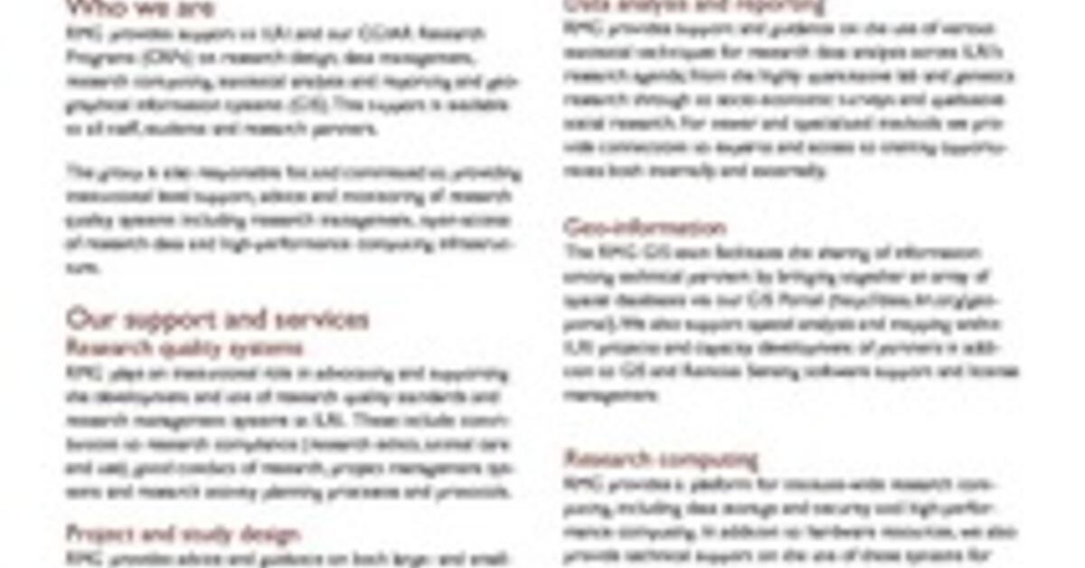 Research Methods Group (RMG)