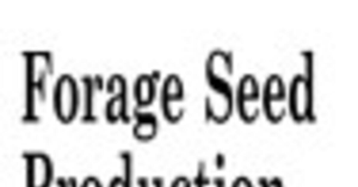 Forage seed production