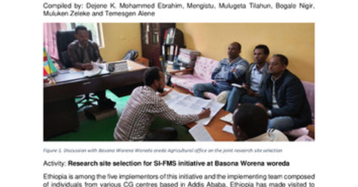 Research site selection for SI-FMS initiative at Basona Worena woreda