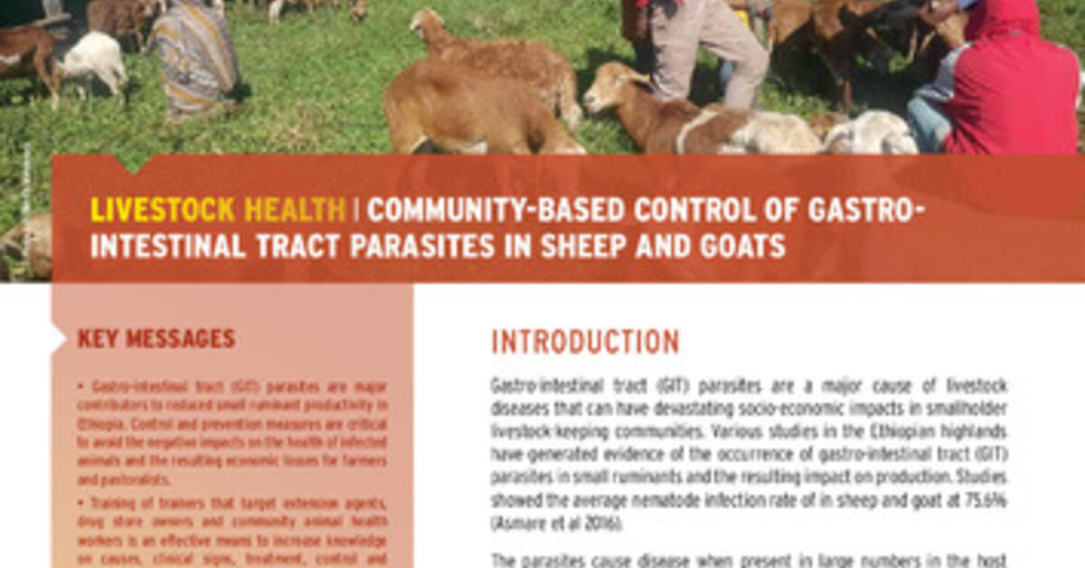 Community-based control of gastro-intestinal tract parasites in sheep ...