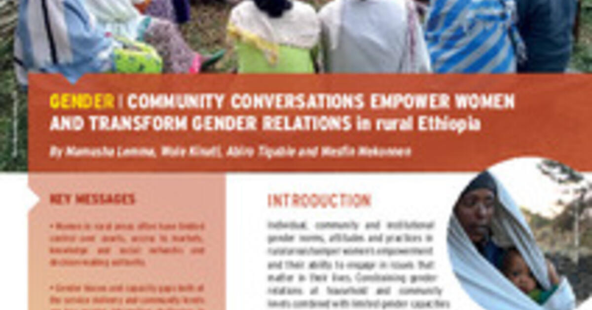 Community conversations empower women and transform gender relations in ...