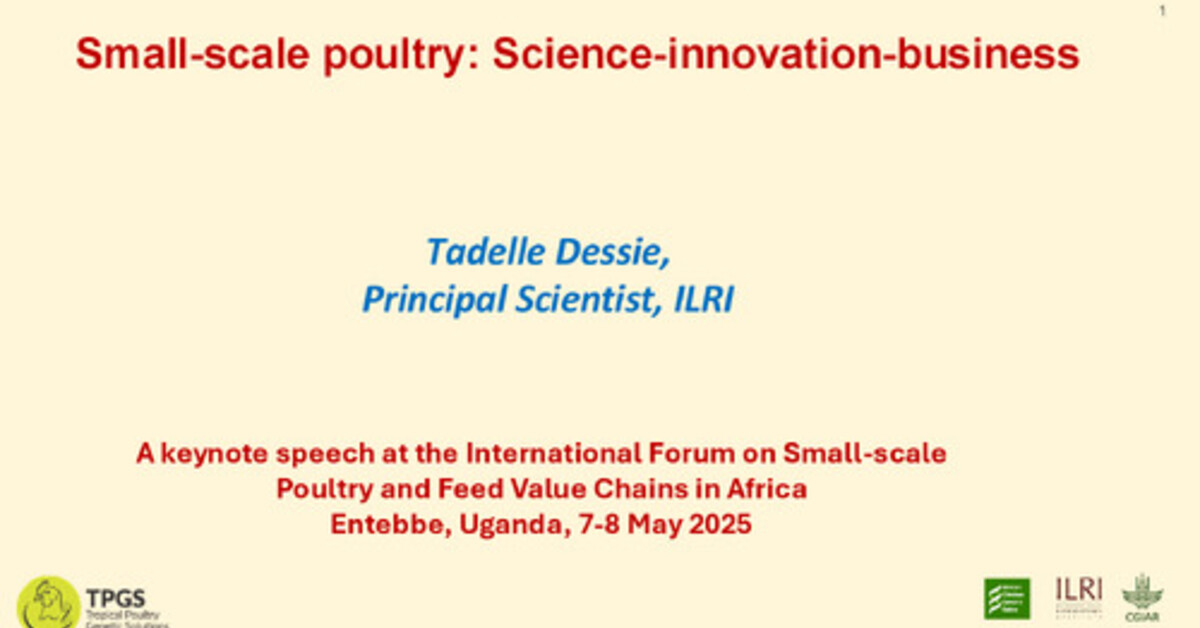 Small-scale poultry: Science-innovation-business