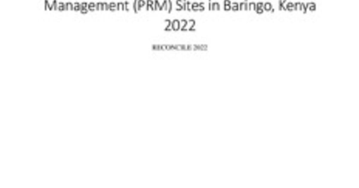 Status Report. Participatory Rangeland Management (PRM) Sites in ...