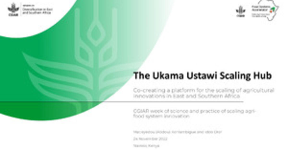 The CGIAR Research Initiative on Diversification in East and Southern ...