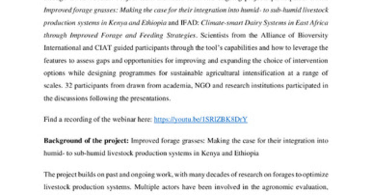Webinar Summary Report: Targeting Tools 2.0: Targeting and out-scaling ...