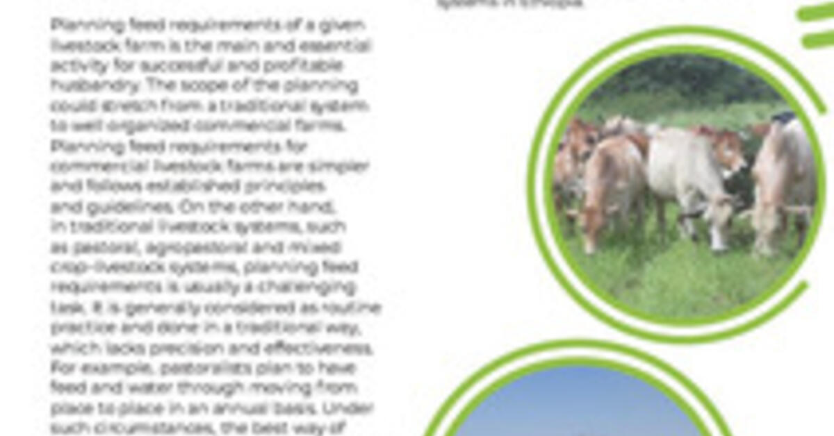 Methods of planning livestock feed requirements for smallholder farmers