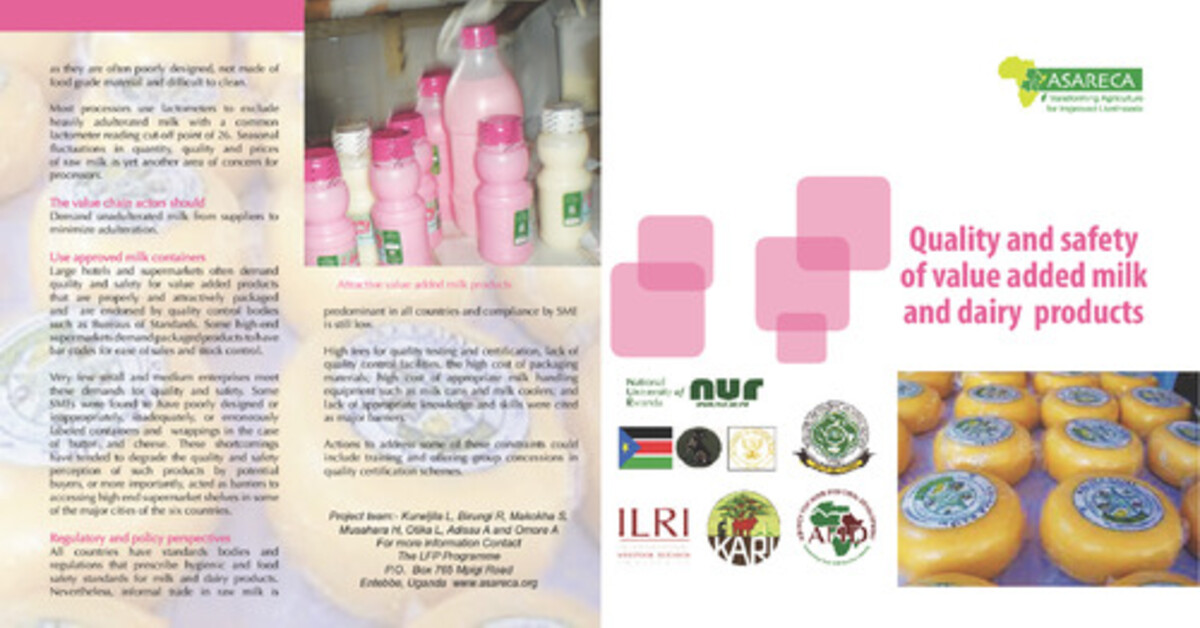 Quality and safety of value added milk and dairy products