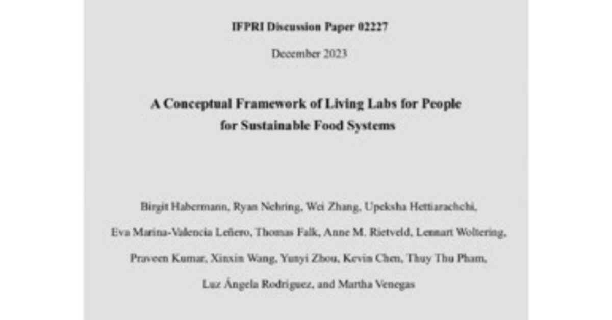 A conceptual framework of living labs for people for sustainable food ...