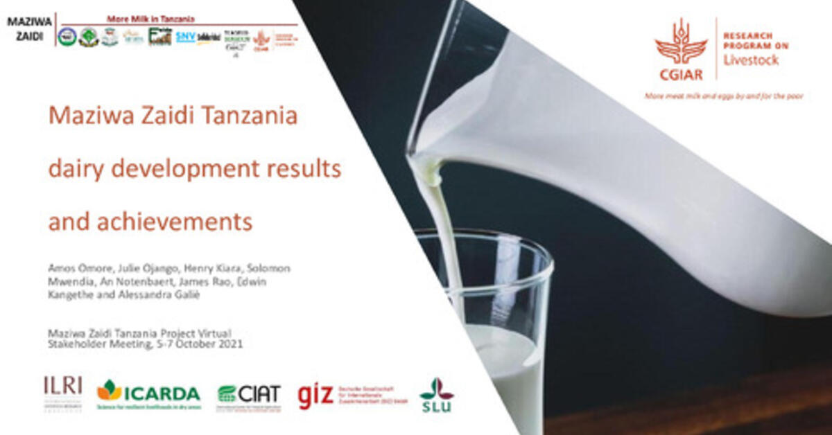 Maziwa Zaidi Tanzania dairy development results and achievements