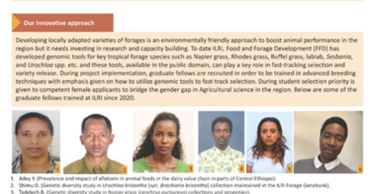 Excellence in forage science and capacity building