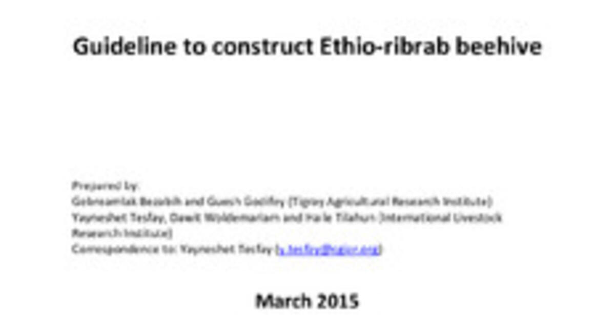 Guideline to construct Ethio-ribrab beehive