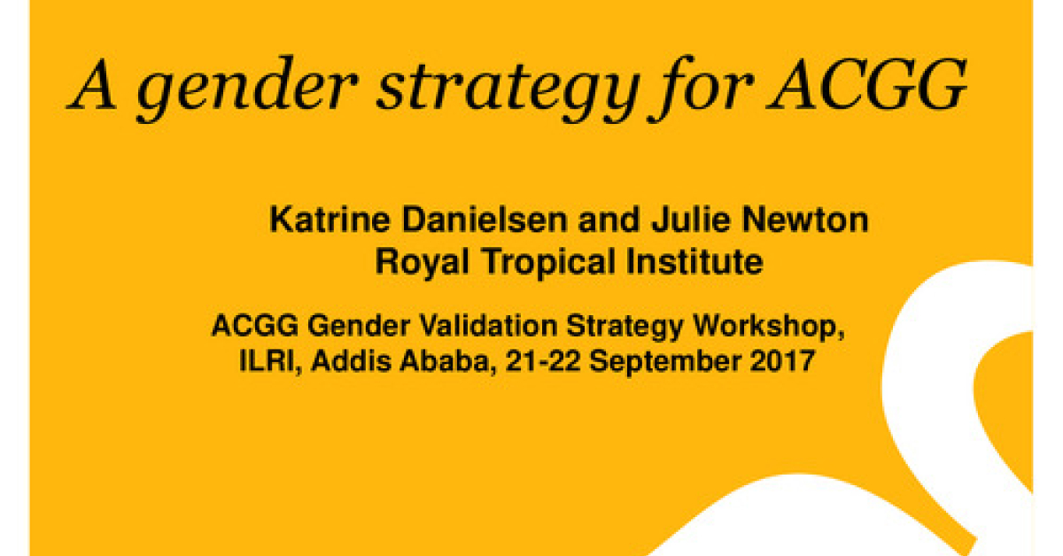 A gender strategy for ACGG