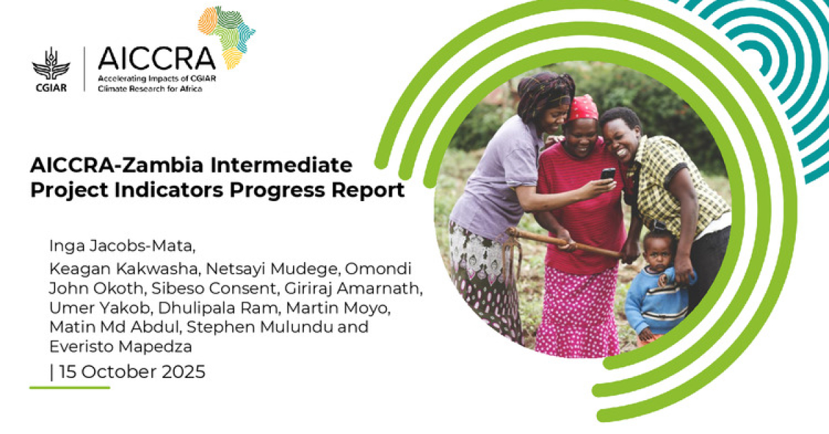 AICCRA-Zambia Intermediate Project Indicators Progress Report 2025
