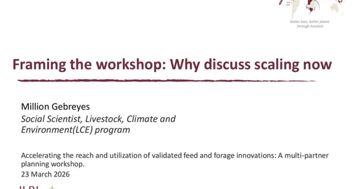 Framing the workshop: Why discuss scaling now