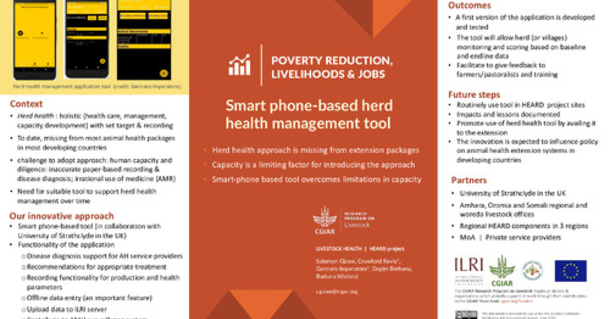 Smart phone-based herd health management tool